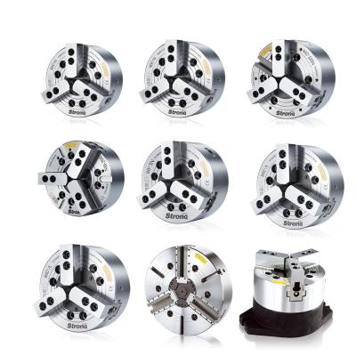 China Auto Strong 3-Jaw Through-Hole Power Chuck SCM440 Material 10mm-34mm Stroke 8000 RPM for sale