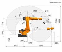 China Second Hand KUKA KR 210 R2700 EXTRA 6 Axis Robot Arm 210 kg Payload with KR C4 Controller for sale
