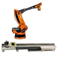 China 5 Axis Palletizing Robot Kuka KR 180 PA 180kg Payload 3195mm Reach with CNGBS Guide Rail for sale