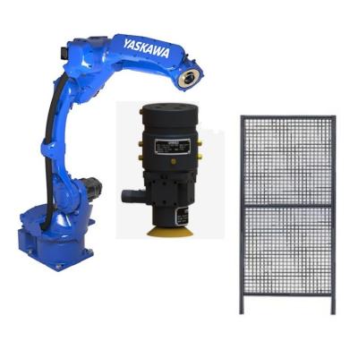China 6 Axis Robotic Arm Yaskawa GP12 12kg Payload 1440mm Reach with Grinding Head and Fence for CNC Grinding for sale