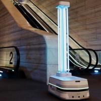 China Geek+ Lavender UV Disinfection Robot 80kg Autonomous AMR with SLAM Navigation for sale