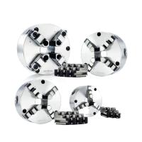 China AutoStrong Cast Iron 4 Jaw Lathe Chuck 200mm Plain Back 2 Piece Jaws Scroll Chuck for sale