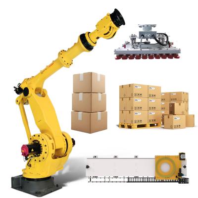China Automatic FANUC Payload 280kg Industrial 6 Axis Robotic Arm Material Handling Picking Palletizing And Packaging Workstation for sale