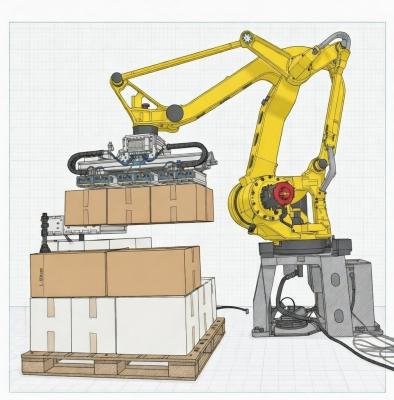 China Fanuc 410ic/110 410ic/185 410ic/315 410ic/500 Carton Bag Palletizing Robot Packaging Industrial Palletizer Handling Robot for sale