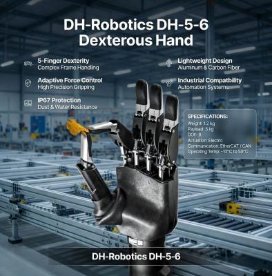 China Supplier DH-Robotics DH-5-6 Educational Research Intelligent Dexterous Bionic Hand for sale