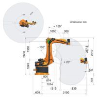 China KUKA KR 300-2 PA Palletizing Robot 300 kg Payload 3150 mm Reach 5 Axis Industrial Automation for sale