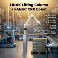 China FANUC CRX Collaborative Robot LINAK DL Lifting Column Adjustable Workstation 500mm Stroke 100kg Load for sale