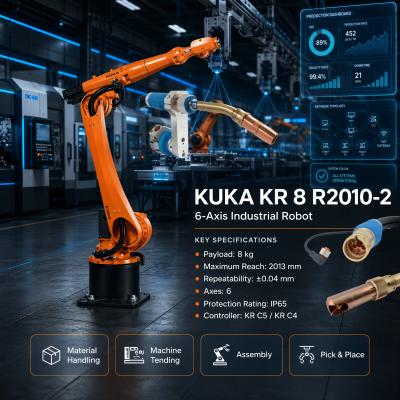 China KUKA KR 8 R2010-2 KR CYBERTECH Series Payload 8kg Reach 2013mm 6 Axis Industrial Robot TBi RM2 Robot Welding Torches for sale