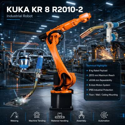 China Industrial Robot KUKA KR 8 R2010-2 ±0.04mm Repeatability IP65 6 Axis Arc Welding Robot and KR C4 KR C5 KR C5-2 Control Cabinet for sale