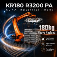 China In Stock KUKA KR180 R3200 PA Six Axis Industrial Robot Arm, 3195mm Reach Palletizing Handling Robotic Arm for sale