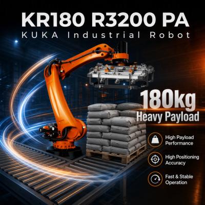 China In Stock KUKA KR180 R3200 PA Six Axis Industrial Robot Arm, 3195mm Reach Palletizing Handling Robotic Arm for sale