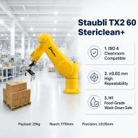 China Staubli TX2-60 Stericlean+ 6 Axis Industrial Robot Arm with ISO 5 Cleanroom Certification and ± 0.02 mm Repeatability for sale