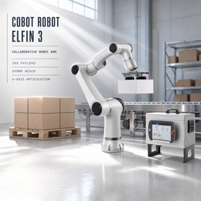 China 6 Axis Robot Arm Elfin 3 Cobot 3KG Payload 590MM Reach Industrial Welding Robot With ±0.02mm Repeat Accuracy for sale