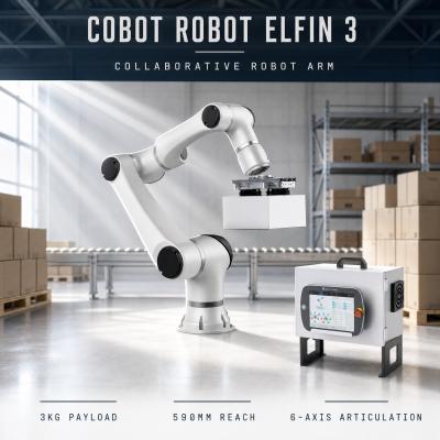 China Elfin 3 Collaborative Robot 3KG Payload 590MM Reach 6 Axis Robotic Arm IP54 Automatic Welding Handling for sale