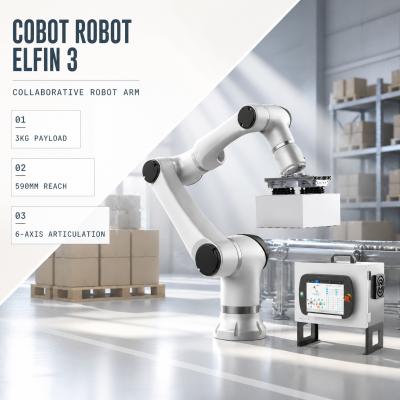 China Elfin 3 Collaborative Robot 3KG Payload 590MM Reach 6 Axis Robotic Arm IP54 For Automatic Welding Handling for sale