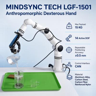 China MINDSYNC TECH 15 DOF 15KG Payload ±0.5mm Accuracy Industrial Five-fingered Anthropomorphic Dexterous Hand for Cobot for sale