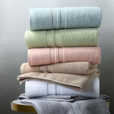 China High Absorption Bath Towel Set Luxury Thickened Striped Pattern with Plaid Design for sale