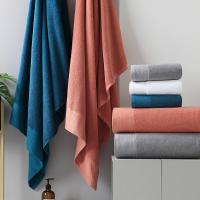 China Super Absorbent Custom Thick Soft Bathroom Bath Towel Set Fabric Polyester / Cotton for sale