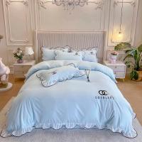 China 4 Pcs Embroidery Bedding Set for King Size Comforter in Luxury Washed Cotton Silk for sale