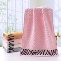 China Square Luxury Embroidered Thick Cotton Striped Pattern Bath Towel with Customized Logo for sale