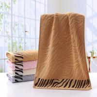 China Square Luxury Embroidered Thick Cotton Striped Pattern Bath Towel with Customized Logo for sale