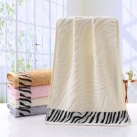 China Square Luxury Embroidered Thick Cotton Striped Pattern Bath Towel with Customized Logo for sale
