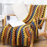 China Stylish and Breathable Plain Style Knitted Blanket for Summer Office or Home Nap for sale