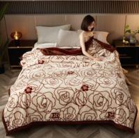 China Seasonal All-Season Raschel Blanket Luxury Bed Printed Home Bedroom Fluffy Throw for sale