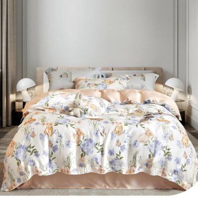 China Home Customize Printing Queen King Size Cotton Bedding Sets with Plant Flowers and Plants for sale