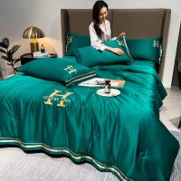 China Luxury Washed Silk Summer Quilt Set With 1 Cover 1 Flat Sheet And 2 Pillowcases for sale