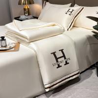 China Luxury Washed Silk Summer Quilt Set With 1 Cover 1 Flat Sheet And 2 Pillowcases for sale