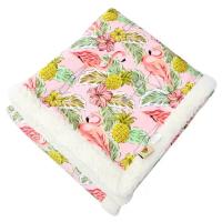 China Christmas Customized Printed Sherpa Throw Soft Cozy Plush Fleece Blankets for Sofa Bedding Winter for sale