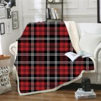 China Christmas Customized Printed Sherpa Throw Soft Cozy Plush Fleece Blankets for Sofa Bedding Winter for sale