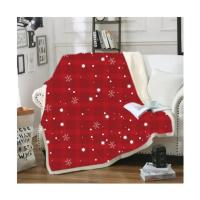 China Christmas Customized Printed Sherpa Throw Soft Cozy Plush Fleece Blankets for Sofa Bedding Winter for sale