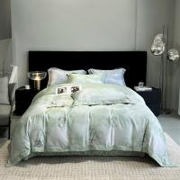 China Solid Random Designs Quilts Luxury Bedding Set with Washed Cotton Silk Embroidery for sale
