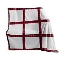 China Polyester Christmas Printed Subbank Throw Blanket with Red Plaid Panel and Tassel Trim for sale