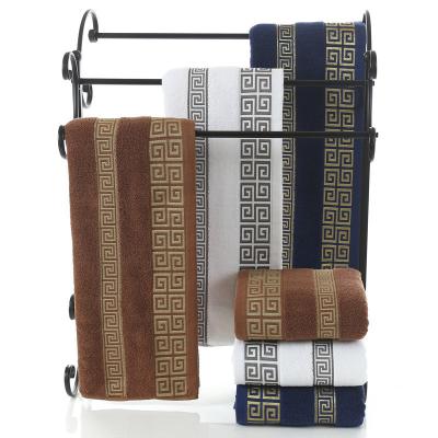 China 3kg Luxury Hotel Embroidery Custom Thick Super Soft Bathroom Bath 100% Cotton Towel Sets for sale