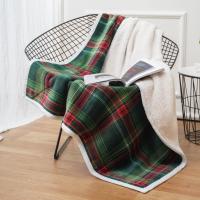 China Customized Popular Plaid Sofa Flannel Sherpa Fleece Throw Blanket for High Standards for sale