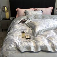 China Luxury Washed Cotton Silk Embroidery 4 Pcs Bedding Set for King Size Comforter Set for sale