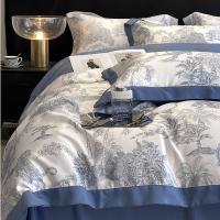 China Luxury Washed Cotton Silk Embroidery 4 Pcs Bedding Set for King Size Comforter Set for sale