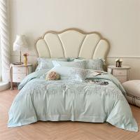 China 200TC Washed Cotton Silk Embroidery 4 Pcs Bedding Set King Size with Thread Count 200TC for sale