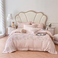 China 200TC Washed Cotton Silk Embroidery 4 Pcs Bedding Set King Size with Thread Count 200TC for sale