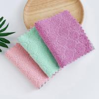 China Everyday Kitchen Cleaning Cloth with Double-Sided Water Absorption and Wave Pattern for sale