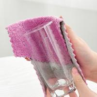China Everyday Kitchen Cleaning Cloth with Double-Sided Water Absorption and Wave Pattern for sale