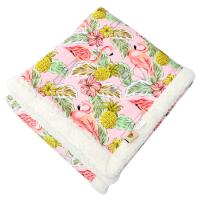 China Christmas Customized Printed Sherpa Throw Soft Cozy Plush Fleece Blankets for Bedding for sale