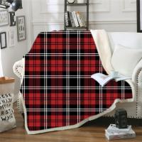China Christmas Customized Printed Sherpa Throw Soft Cozy Plush Fleece Blankets for Bedding for sale