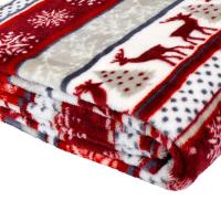 China Woven Super Soft Custom Christmas Holiday Style Printed Decorations Flannel Throw Blanket for sale