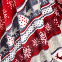 China Woven Super Soft Custom Christmas Holiday Style Printed Decorations Flannel Throw Blanket for sale