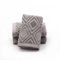 China Home Spa 35*75 Size Luxury Embroidered Striped Pattern Bath Towel Set for Hotel Towels for sale