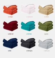 China Lightweight Navy Flannel Fleece Bed Spread Blanket Cozy Plush Microfiber Comforter Set for sale